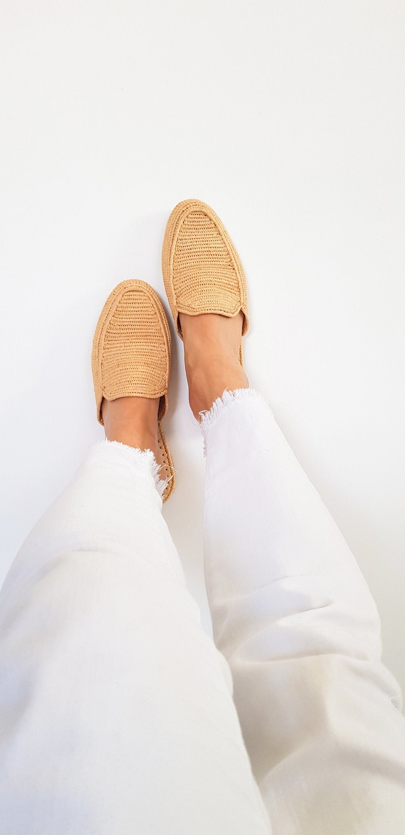 Raffia Shoes Handmade Slippers Summer Mules Moroccan Shoes - Etsy