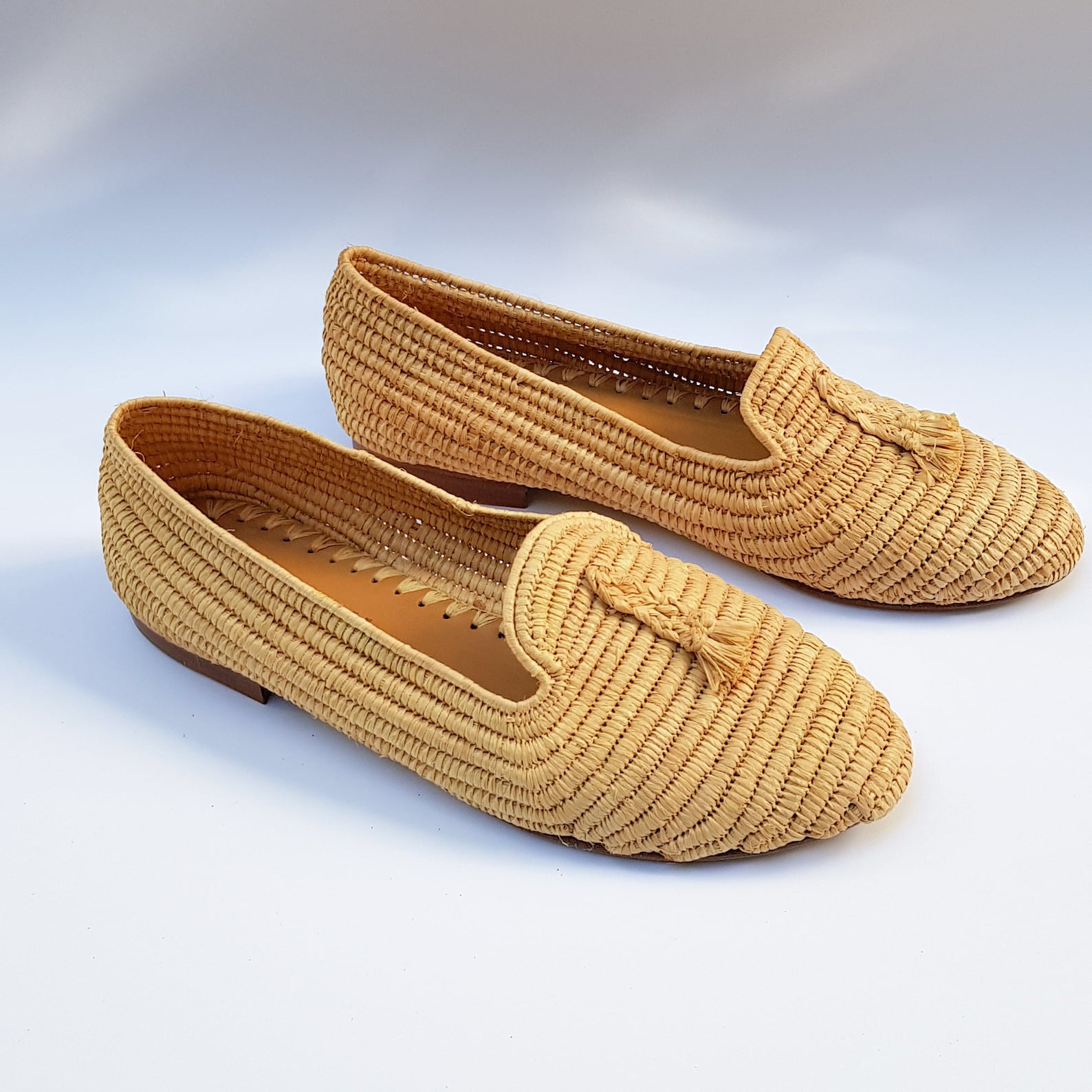 Raffia shoes handmade loafer summer shoes Moroccan shoes High | Etsy