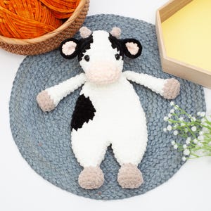Crochet Cow Snuggler Pattern, Cow Lovey Crochet Pattern, Comforter Toy ...