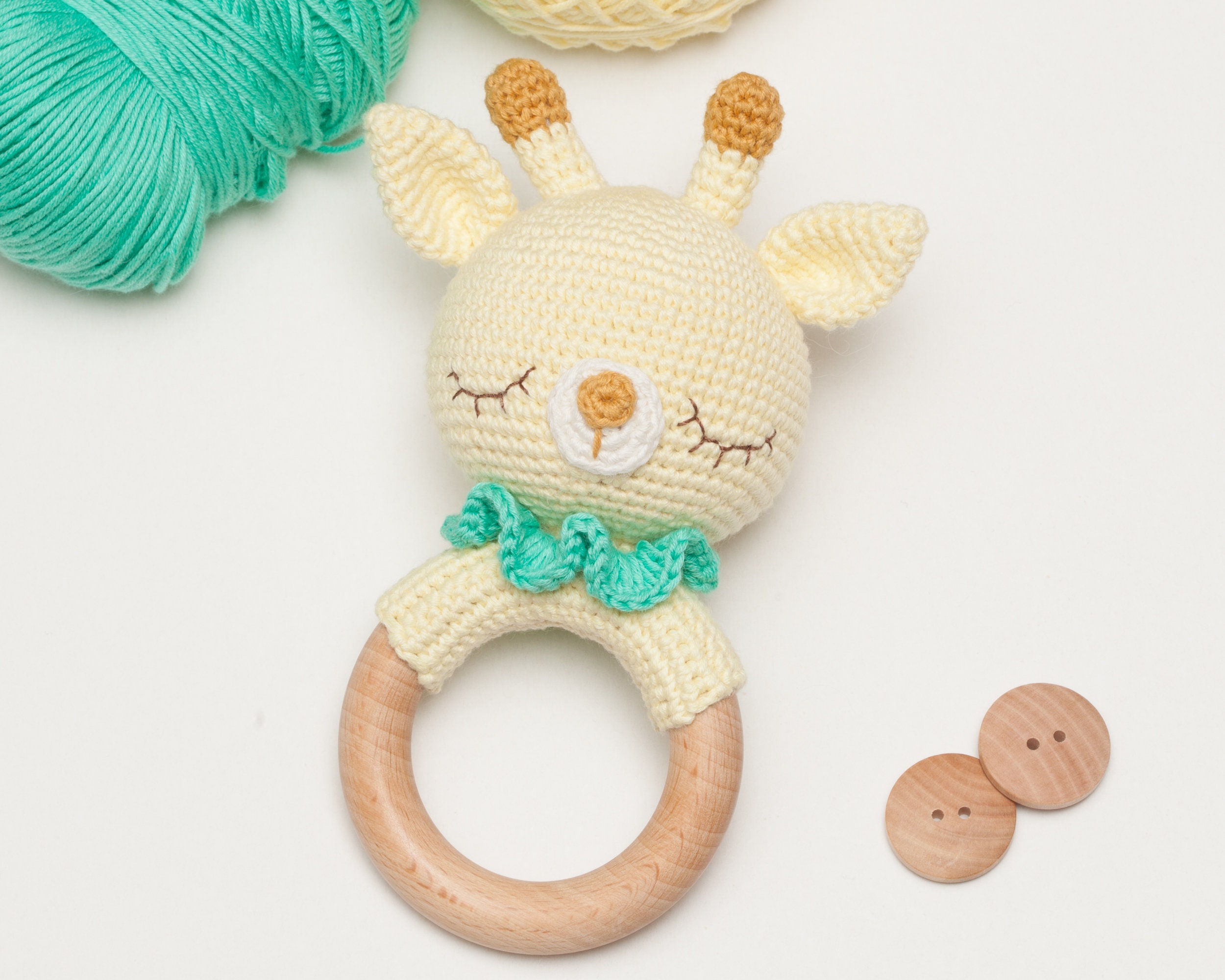 Giraffe rattle crochet pattern Amigurumi giraffe teether | Etsy