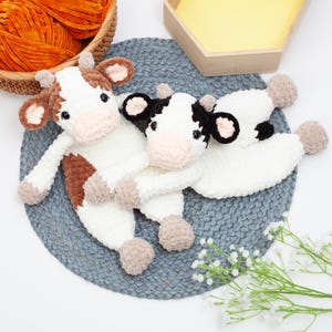 Crochet Cow Snuggler Pattern, Cow Lovey Crochet Pattern, Comforter Toy ...