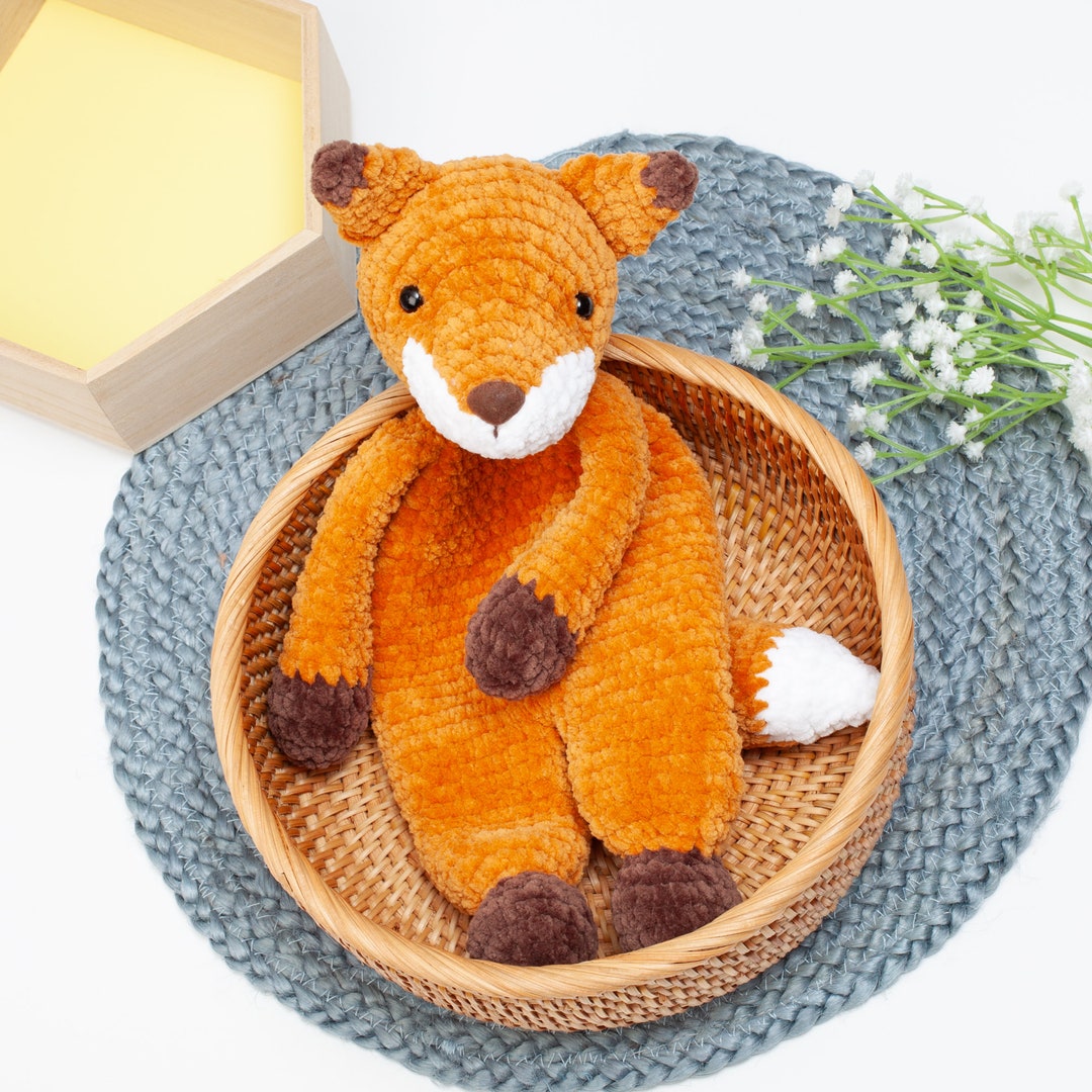 Crochet Fox Lovey Pattern, Fox Snuggler, Low Sew, Comforter Toy, Baby ...