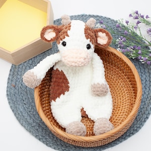 Crochet Cow Snuggler Pattern, Cow Lovey Crochet Pattern, Comforter Toy ...