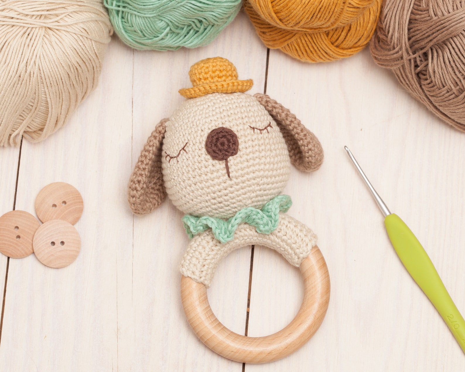 Crochet Dog Rattle Pattern Teether Pattern Amigurumi Rattle | Etsy