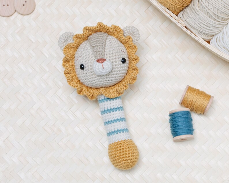 Lion Baby Rattle Crochet Pattern, Lion Amigurumi Pattern, Teether ...