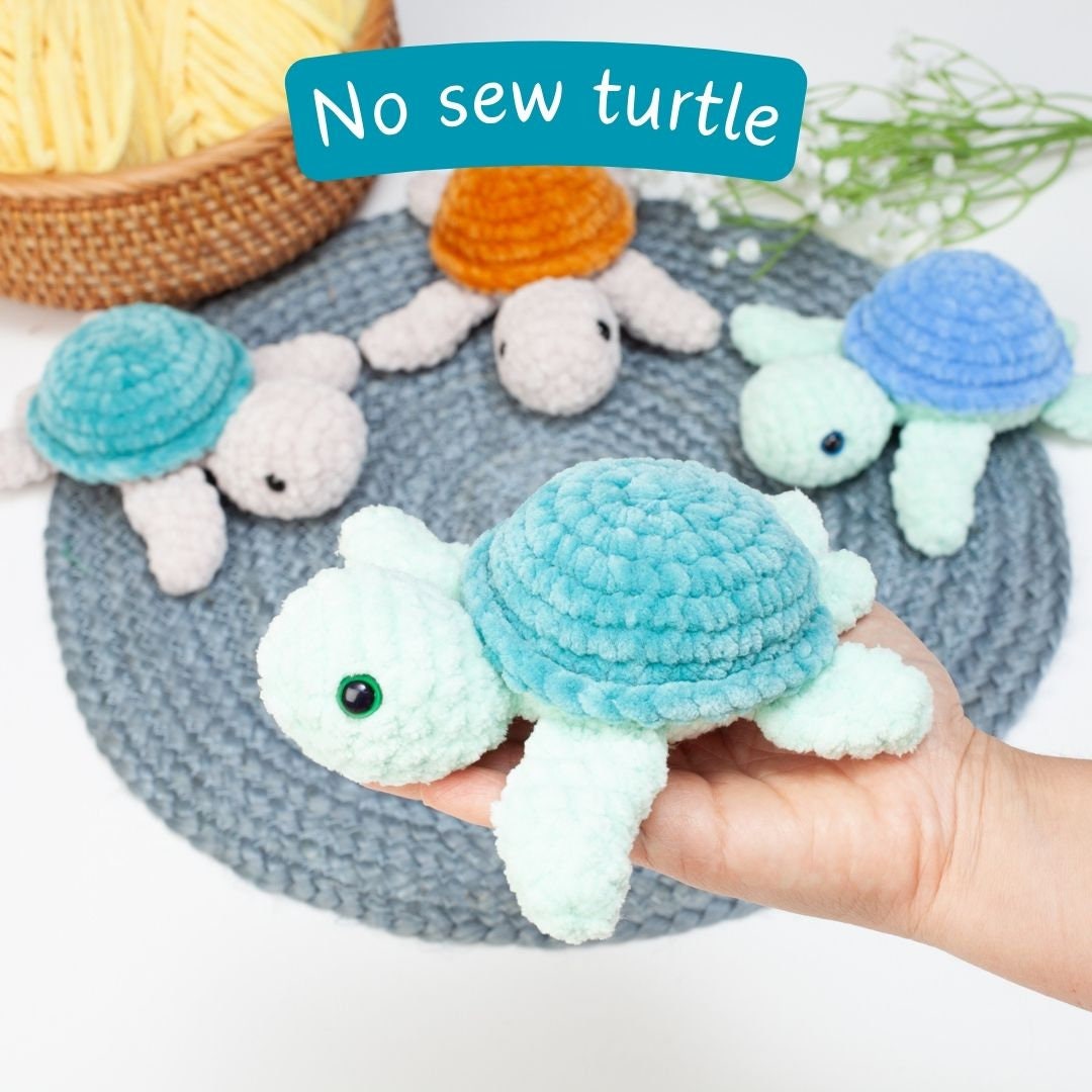 No Sew Turtle Crochet Pattern, Easy Crochet Turtle Pattern, Amigurumi Turtle, No Sew Crochet ...