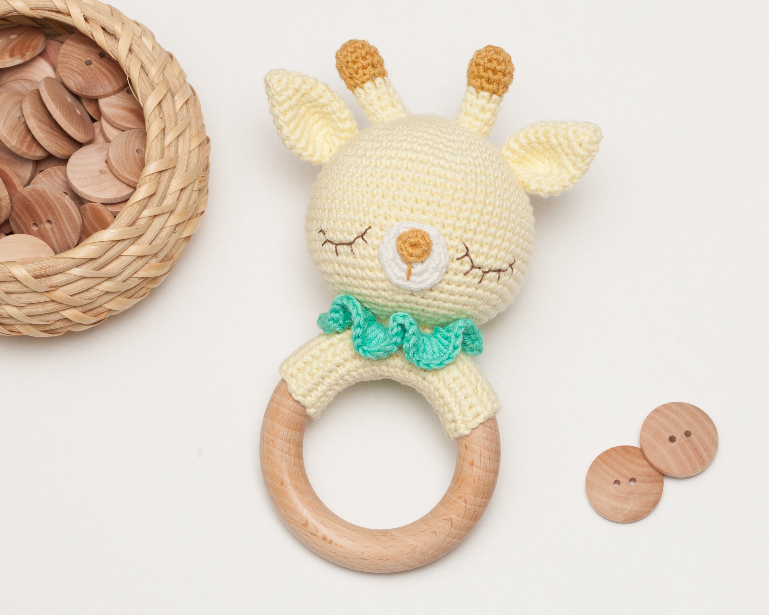 Giraffe rattle crochet pattern Amigurumi giraffe teether | Etsy