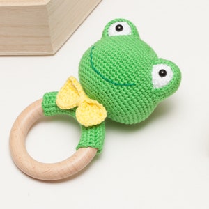 Frog Rattle Crochet Pattern, Set of 2 Baby Rattle Patterns, Teether ...
