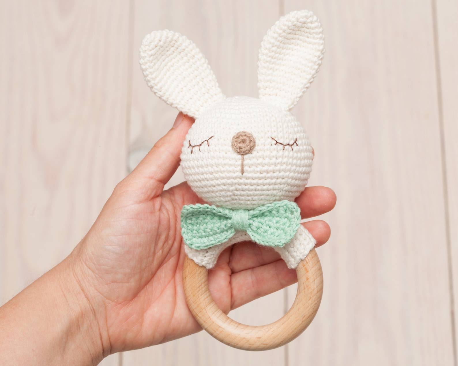 Crochet Rattle Pattern Bunny Teether Pattern Amigurumi Bunny - Etsy Denmark