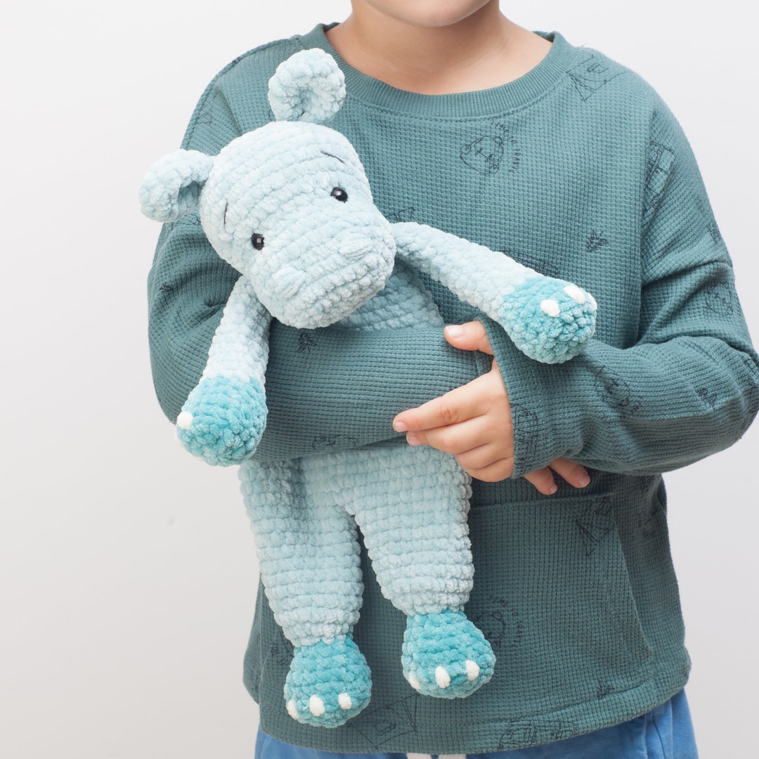 Crochet Hippo Snuggler Pattern, Hippo Lovey, Cuddle Toy, Baby Security ...