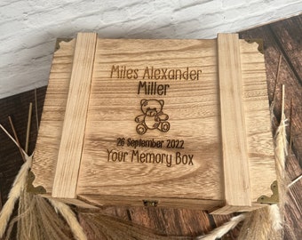 Large Wooden Personalised Baby Memories Box Memory Box Personalised ...