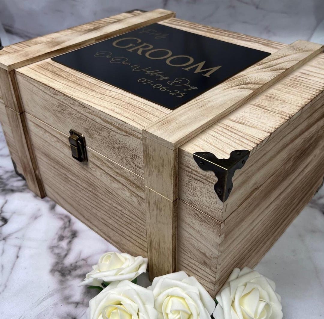 Personalized Groom Gift Box, Engraved Wooden Keepsake Box - Etsy