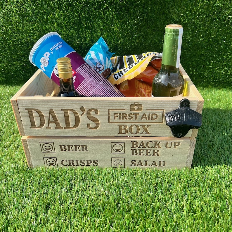 Engraved Snack Crate: Personalized Father's Day Care Package - Etsy UK