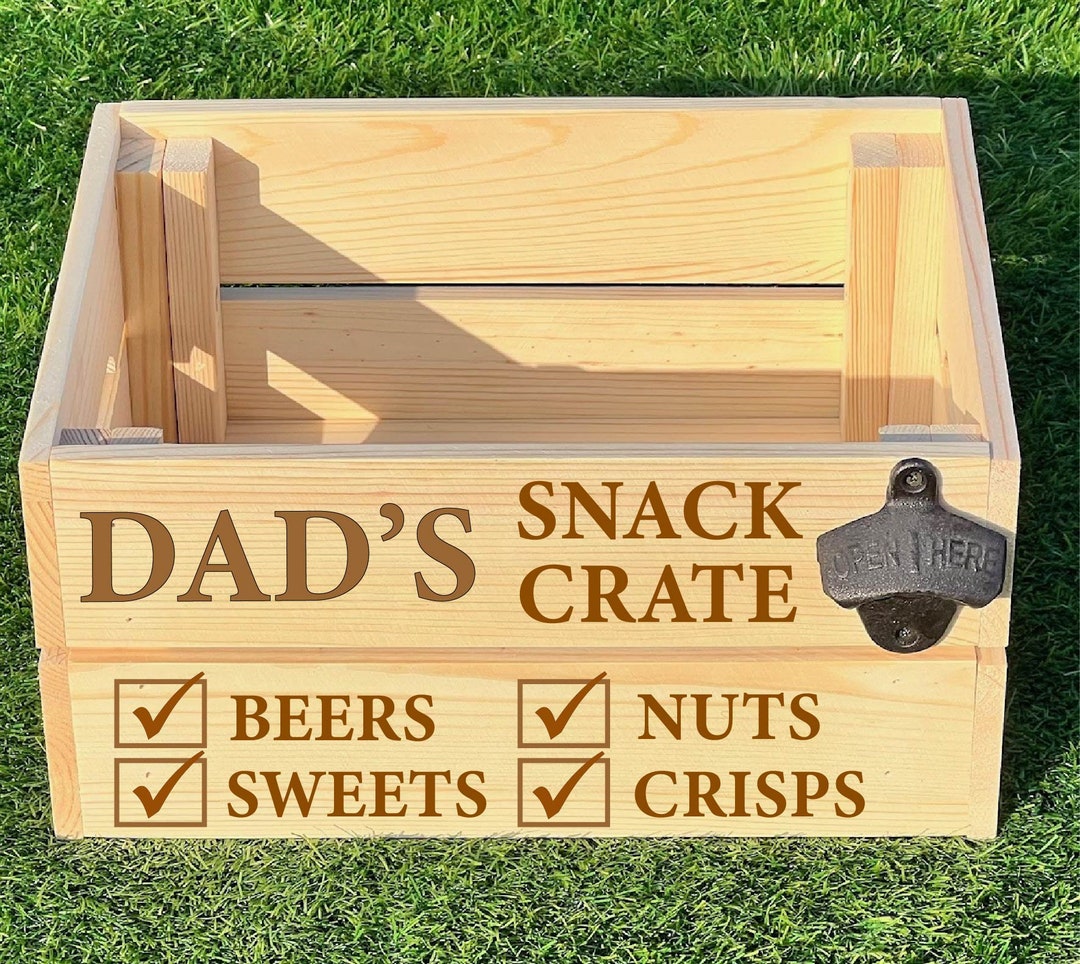 Engraved Dad Crate, Personalised Dads Care Package, Father's Day Gift ...