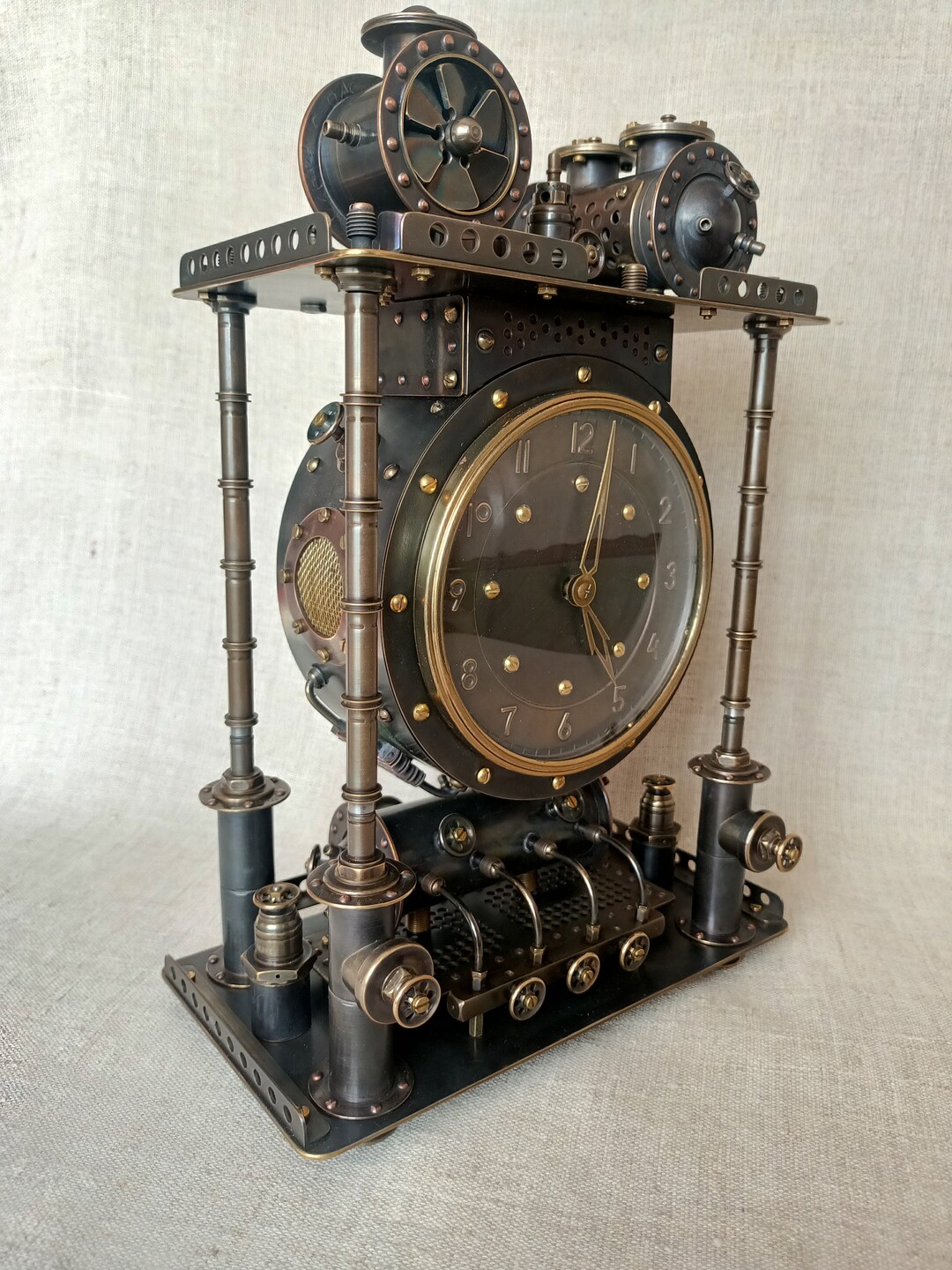 Steampunk Chronometer Steampunk Fireplace Clock Steampunk - Etsy