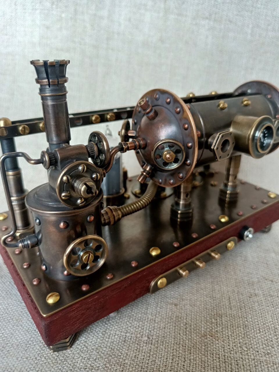 Nixie Desk Clock With a Phone Stand time Compressor, Steampunk ...