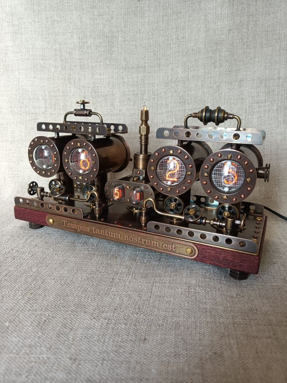 Steampunk, Nixie Table Clocks. Nixie Tube In-4. Steampunk Desk Clock ...