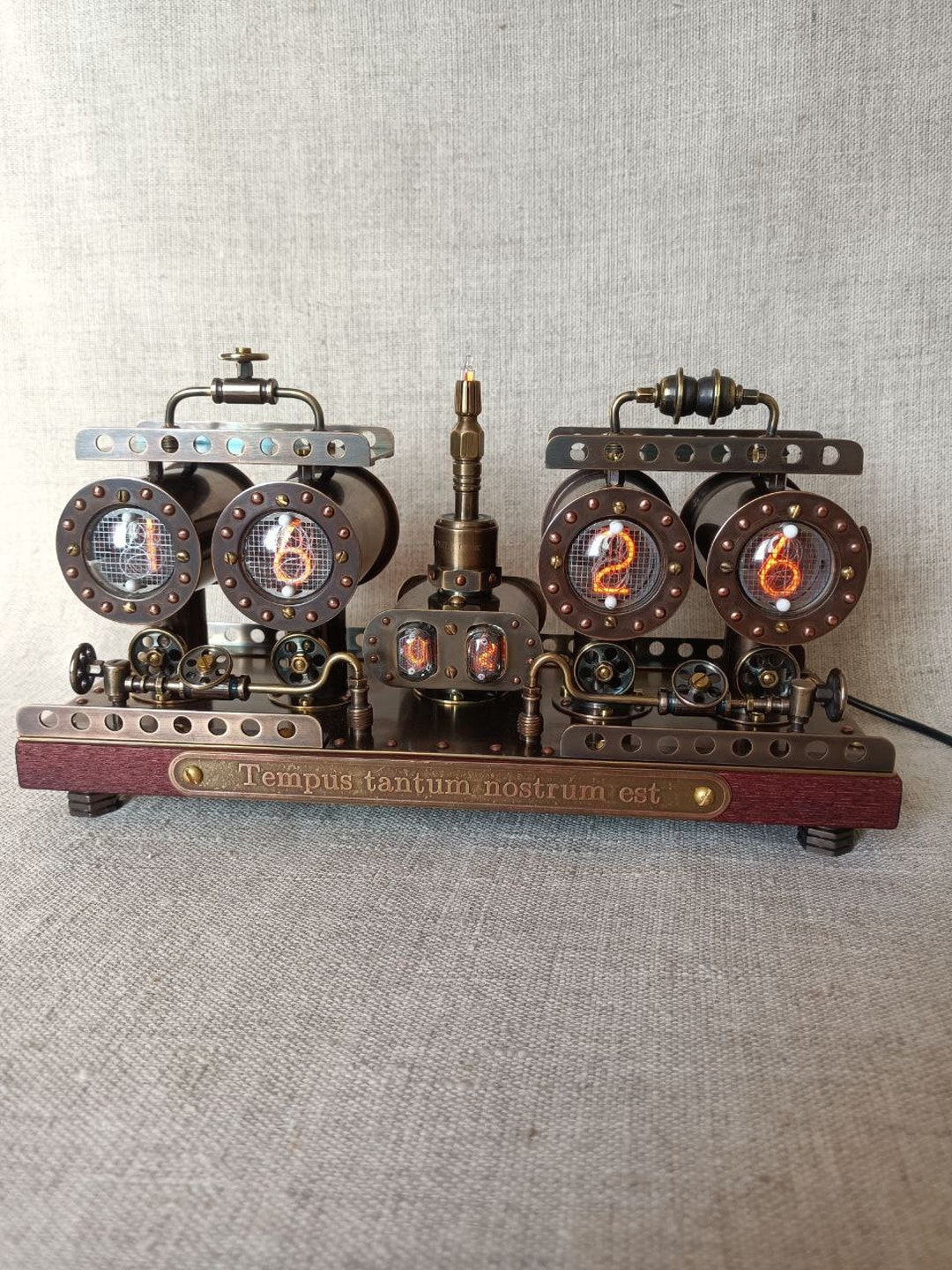 Steampunk, Nixie Table Clocks. Nixie Tube In-4. Steampunk Desk Clock ...
