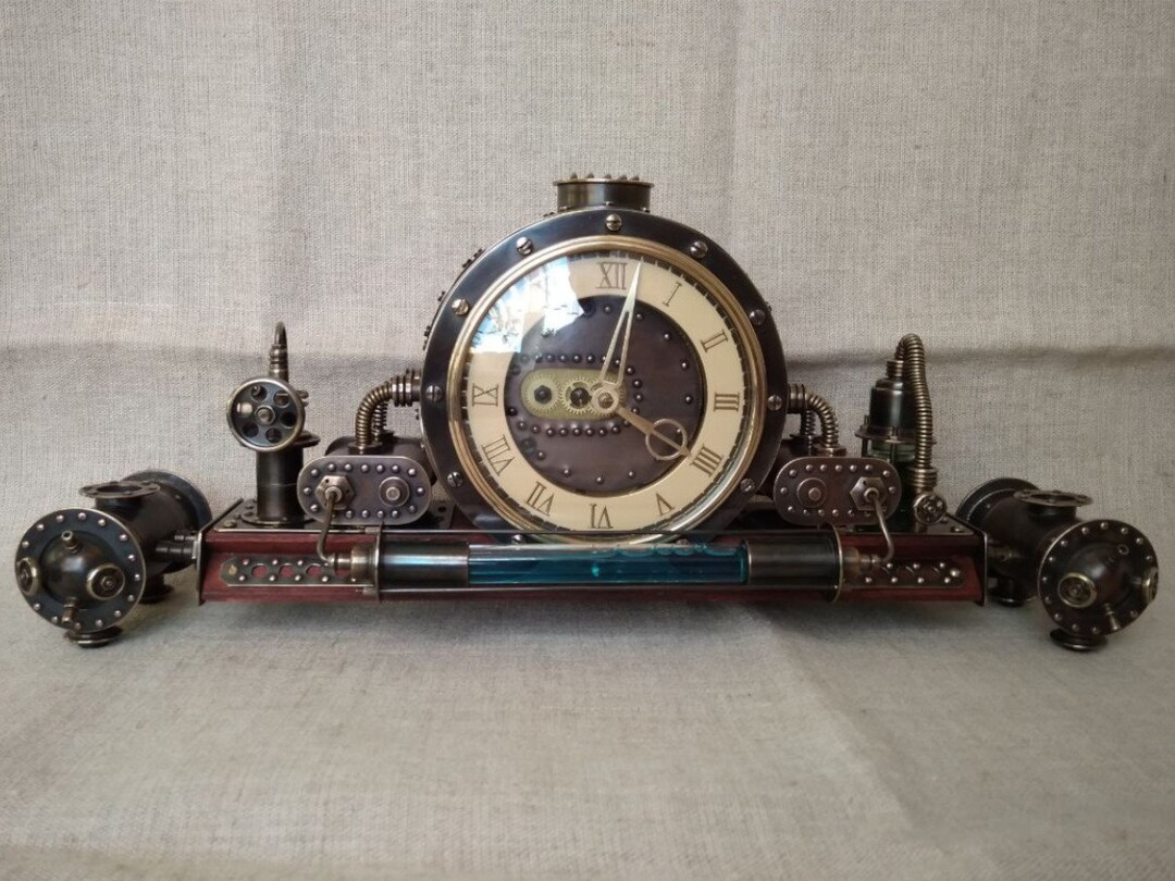 Steampunk Desk Clock "alchemist's Clock", Mechanical Clock, Vintage ...