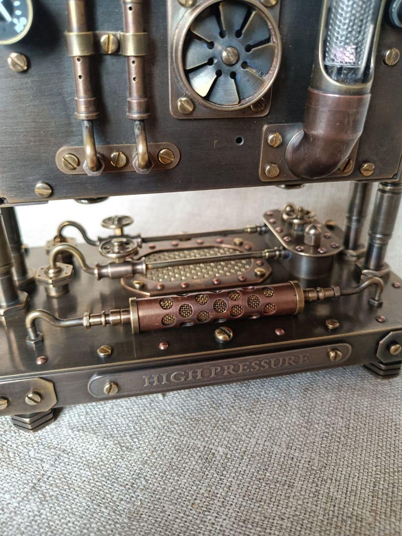 Steampunk Table Clock, Nixie Tube Clock, Vintage Handmade Clock. - Etsy