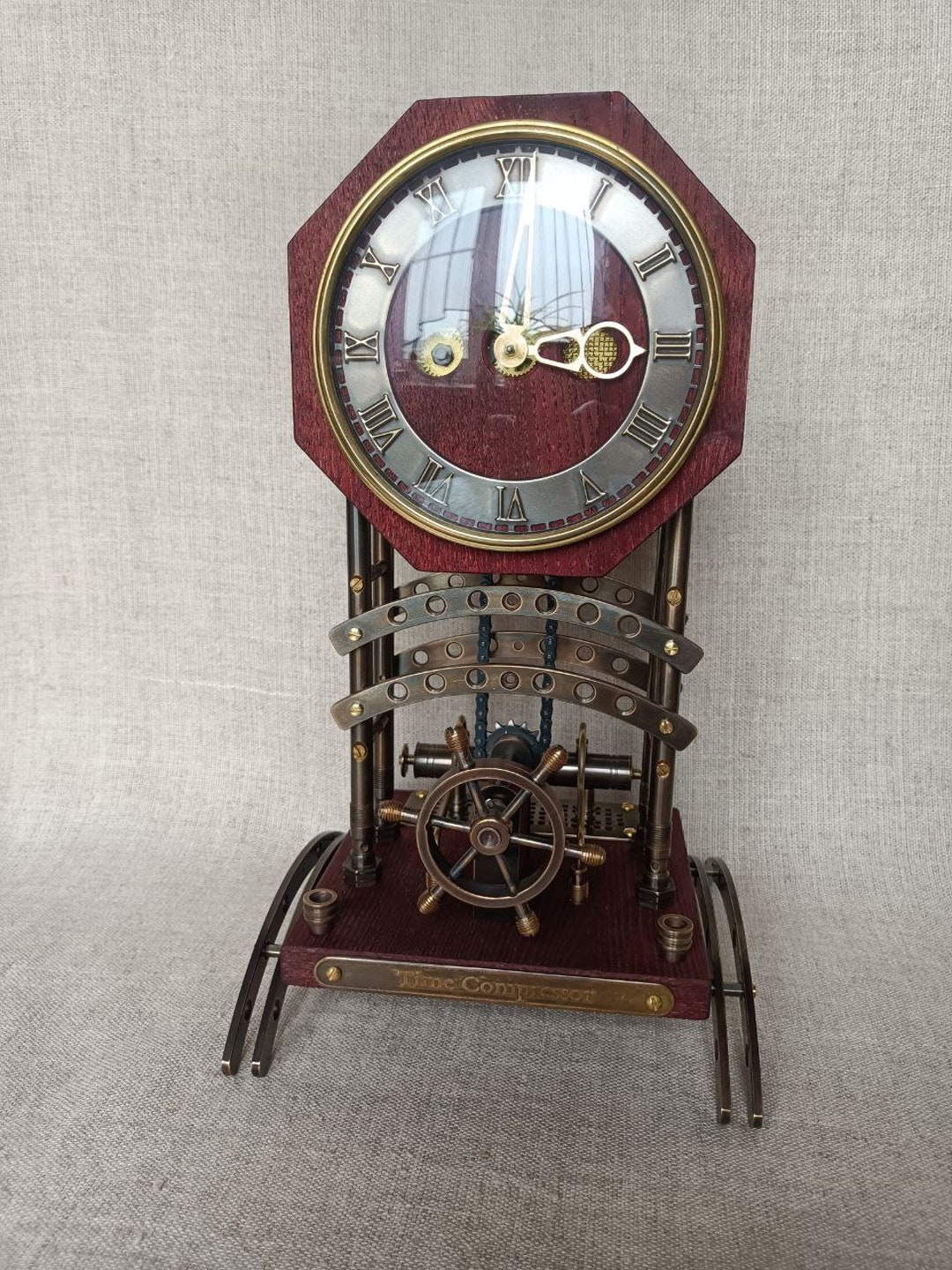 Steampunk Table Clock, time Compressor, Mechanical Table Clock, Vintage ...