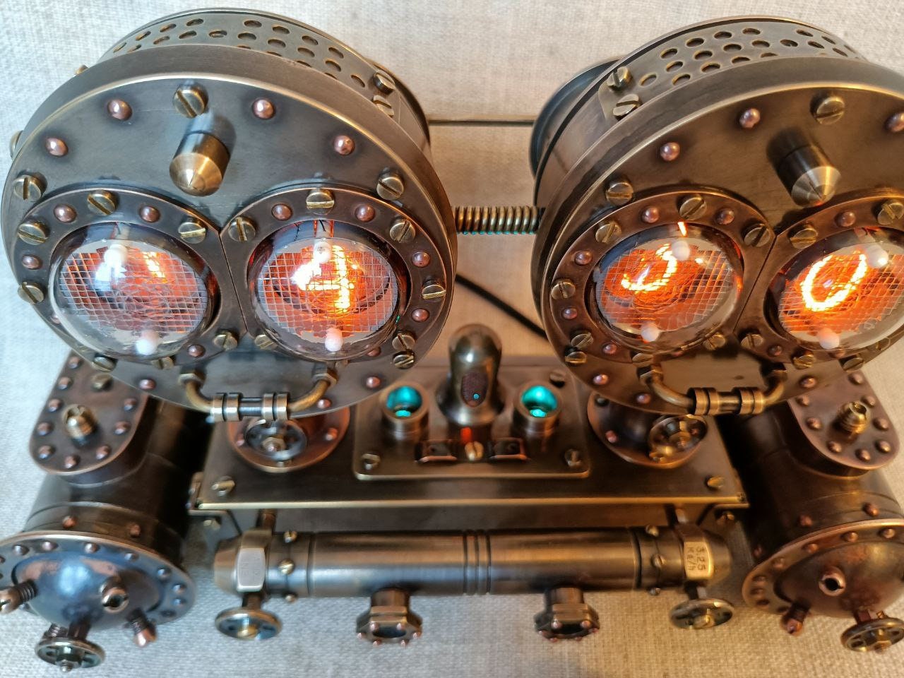 Nixie Table Clock time Indicator, Steampunk Table Clock. - Etsy