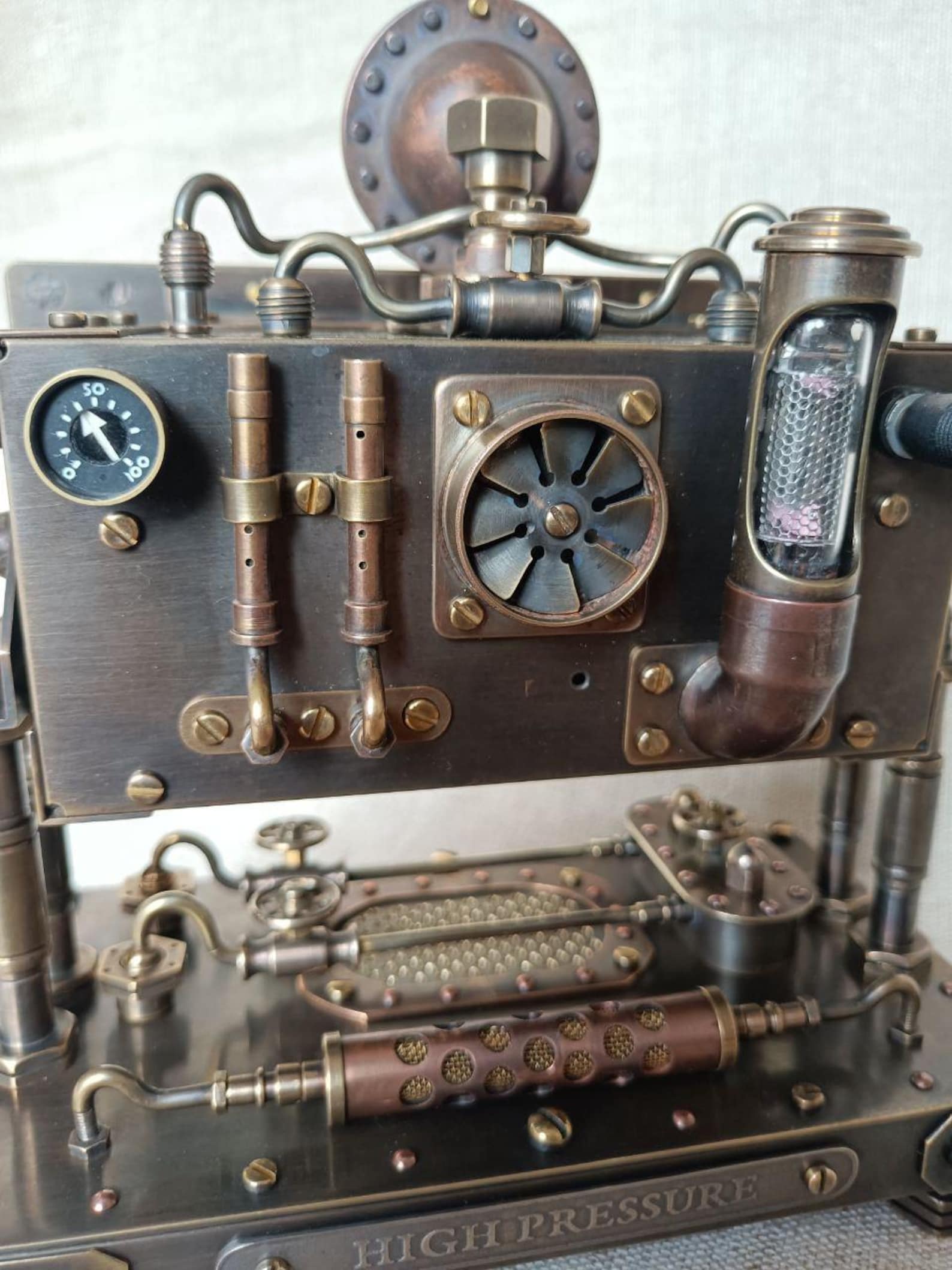 Steampunk Table Clock, Nixie Tube Clock, Vintage Handmade Clock. - Etsy