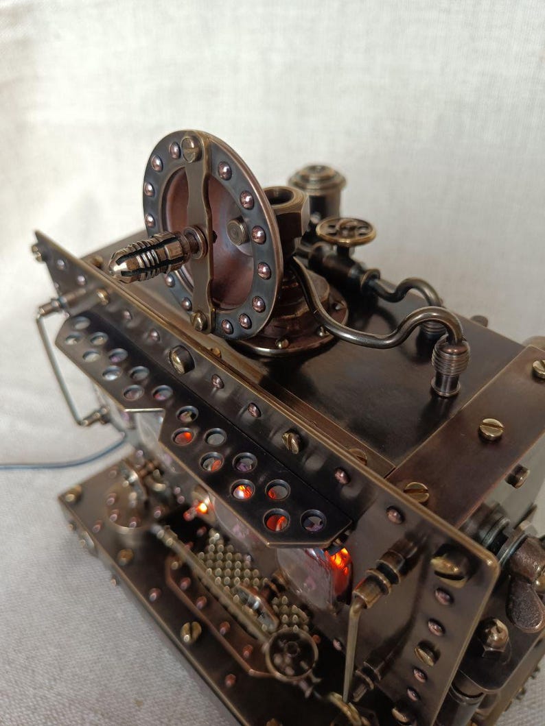 Steampunk Table Clock, Nixie Tube Clock, Vintage Handmade Clock. - Etsy