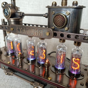 Nixie Clock "station 1", Steampunk Desk Clock. - Etsy