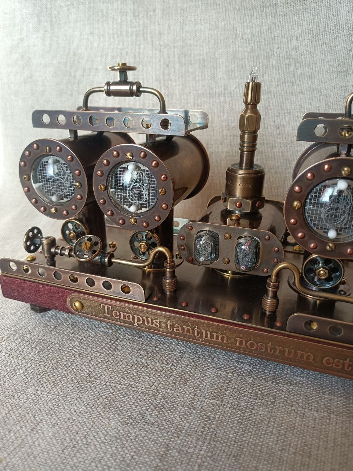 Steampunk, Nixie Table Clocks. Nixie Tube In-4. Steampunk Desk Clock ...
