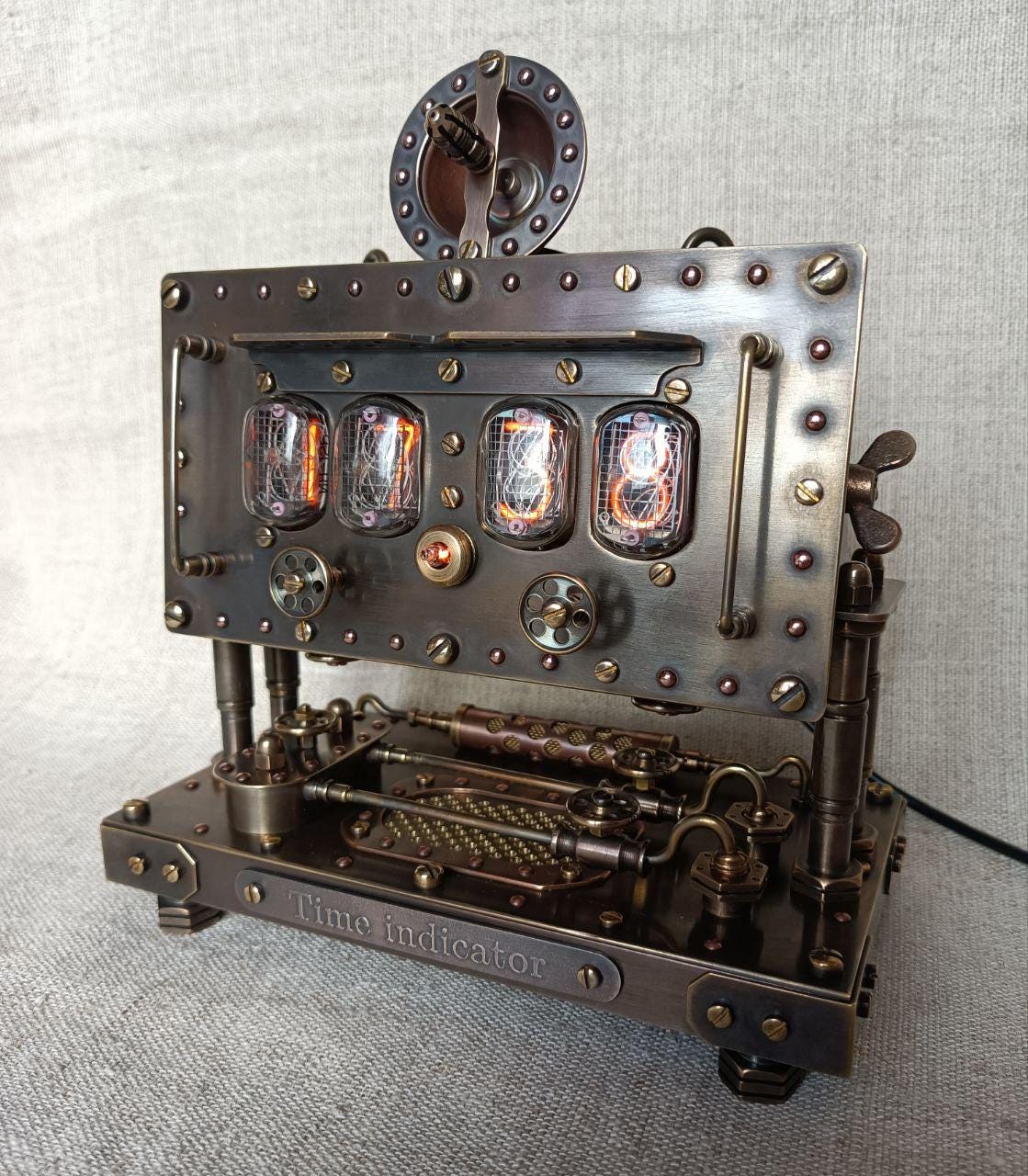 Steampunk Table Clock, Nixie Tube Clock, Vintage Handmade Clock. - Etsy