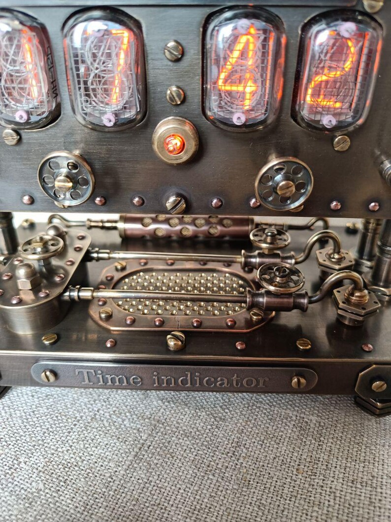Steampunk Table Clock, Nixie Tube Clock, Vintage Handmade Clock. - Etsy
