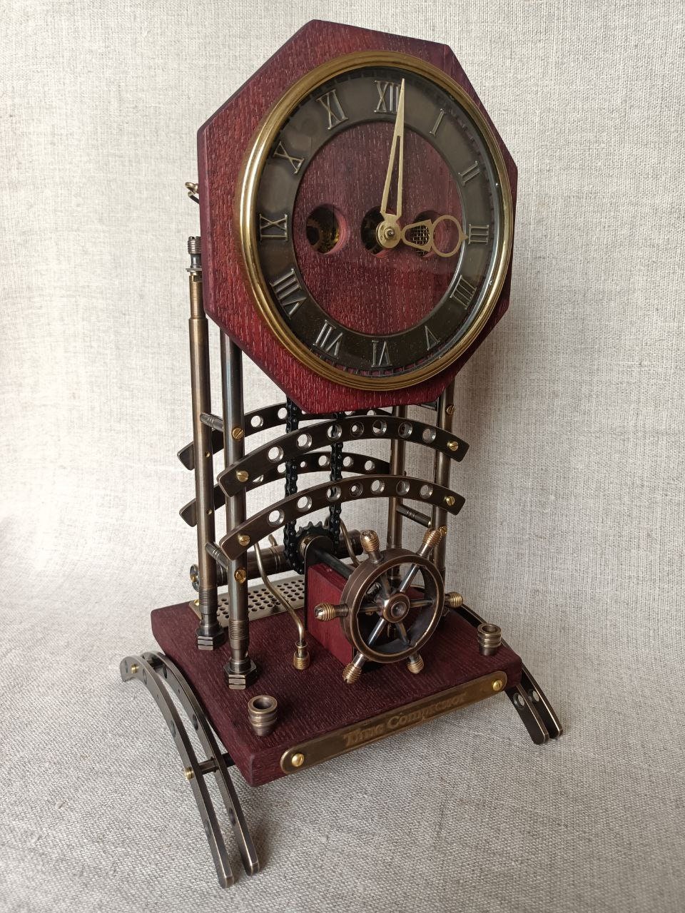 Steampunk Table Clock, time Compressor, Mechanical Table Clock, Vintage ...