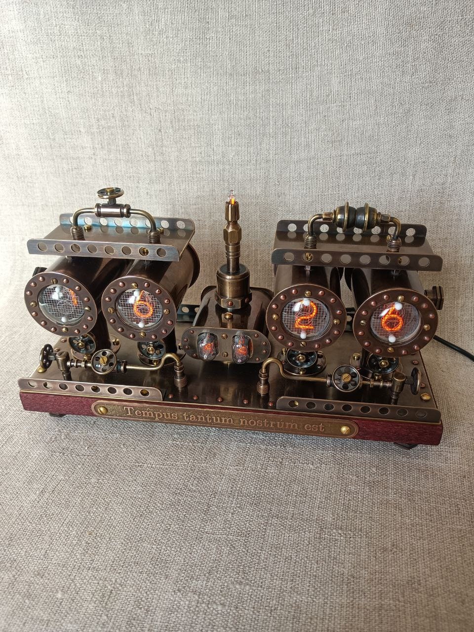 Steampunk, Nixie Table Clocks. Nixie Tube In-4. Steampunk Desk Clock ...