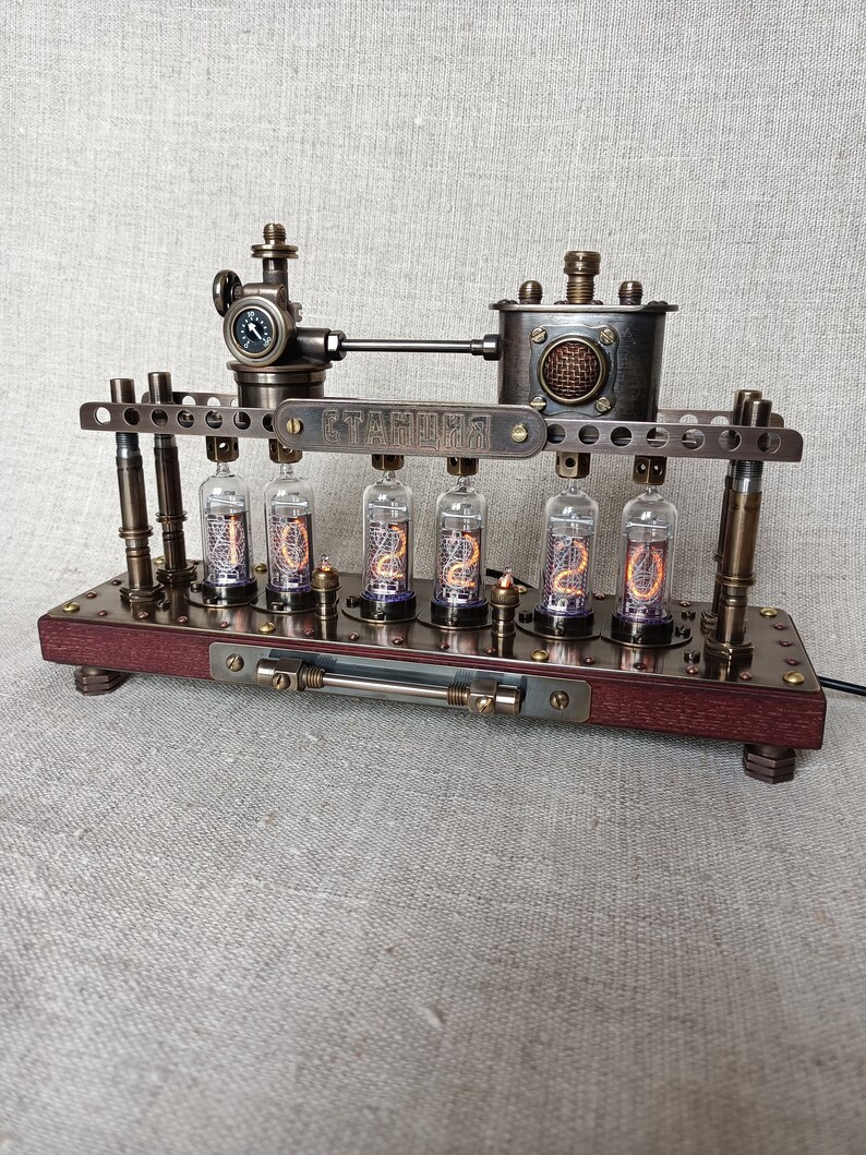 Nixie Clock "station 1", Steampunk Desk Clock. - Etsy