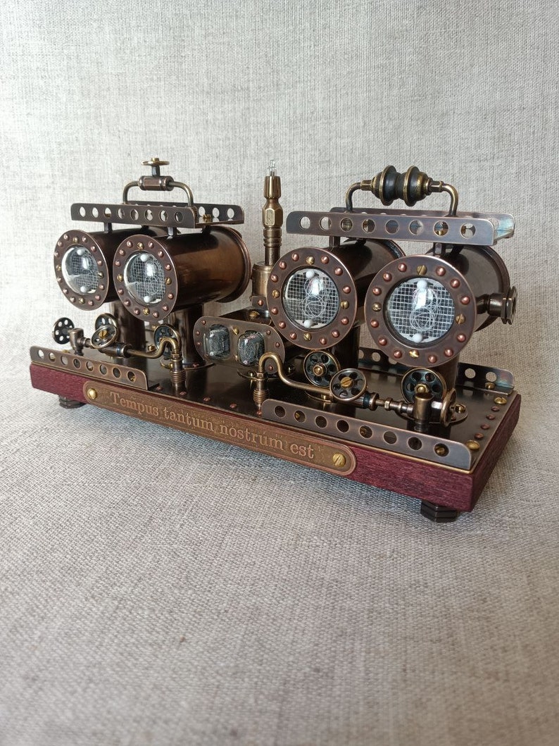 Steampunk, Nixie Table Clocks. Nixie Tube In-4. Steampunk Desk Clock ...