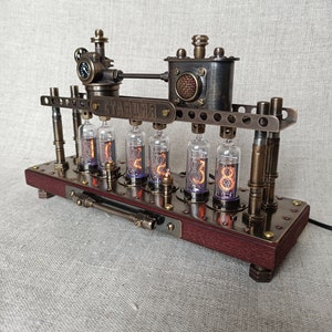Nixie Clock "station 1", Steampunk Desk Clock. - Etsy