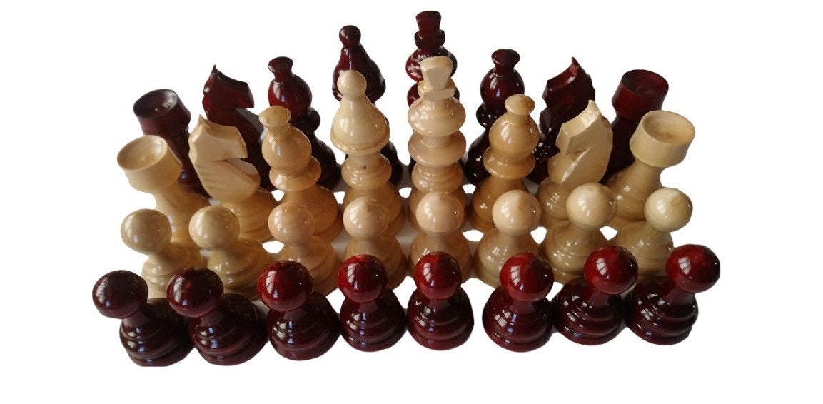 New Chess Pieces Hand Lathed Hazel Wood Chess Piece Set Special Design ...