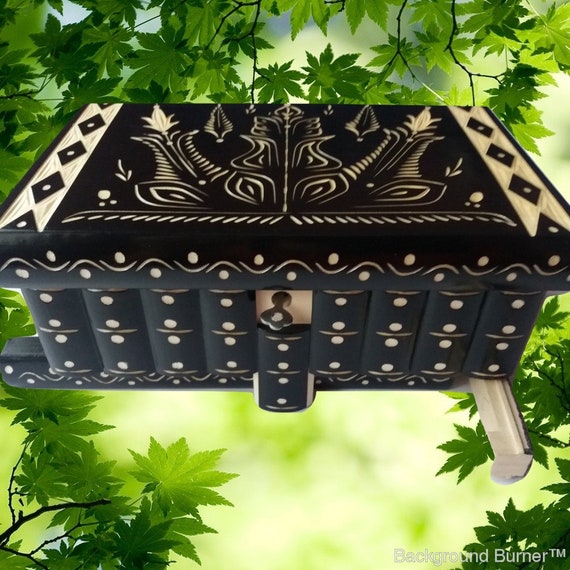 Huge Wooden Puzzle Jewelry Magic Box Black Big Storage Special | Etsy