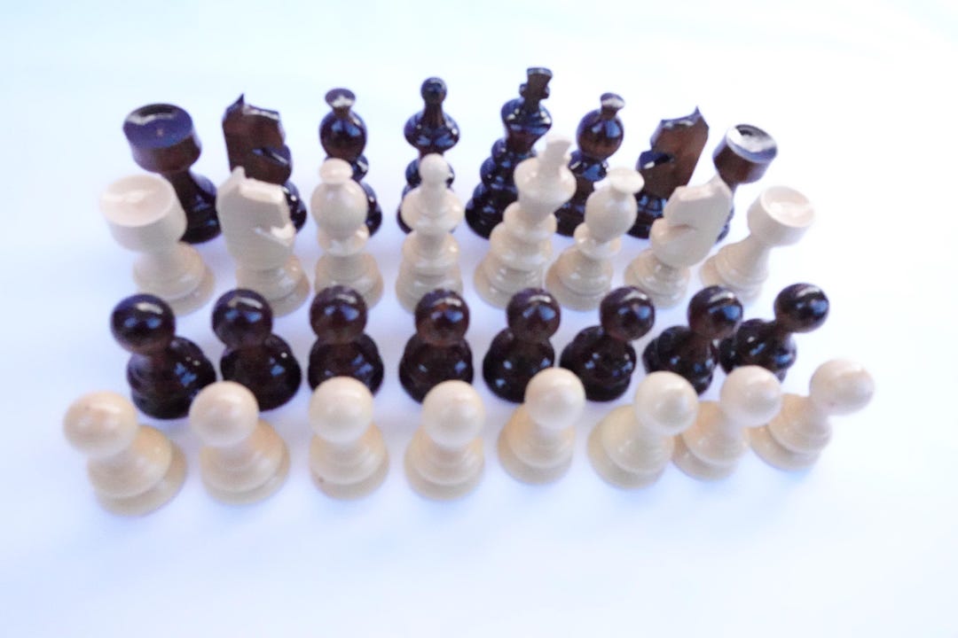 Hand Lathed Hazel Wood Chess Pieces King 3.11 Inch or 8 Cm Brown - Etsy