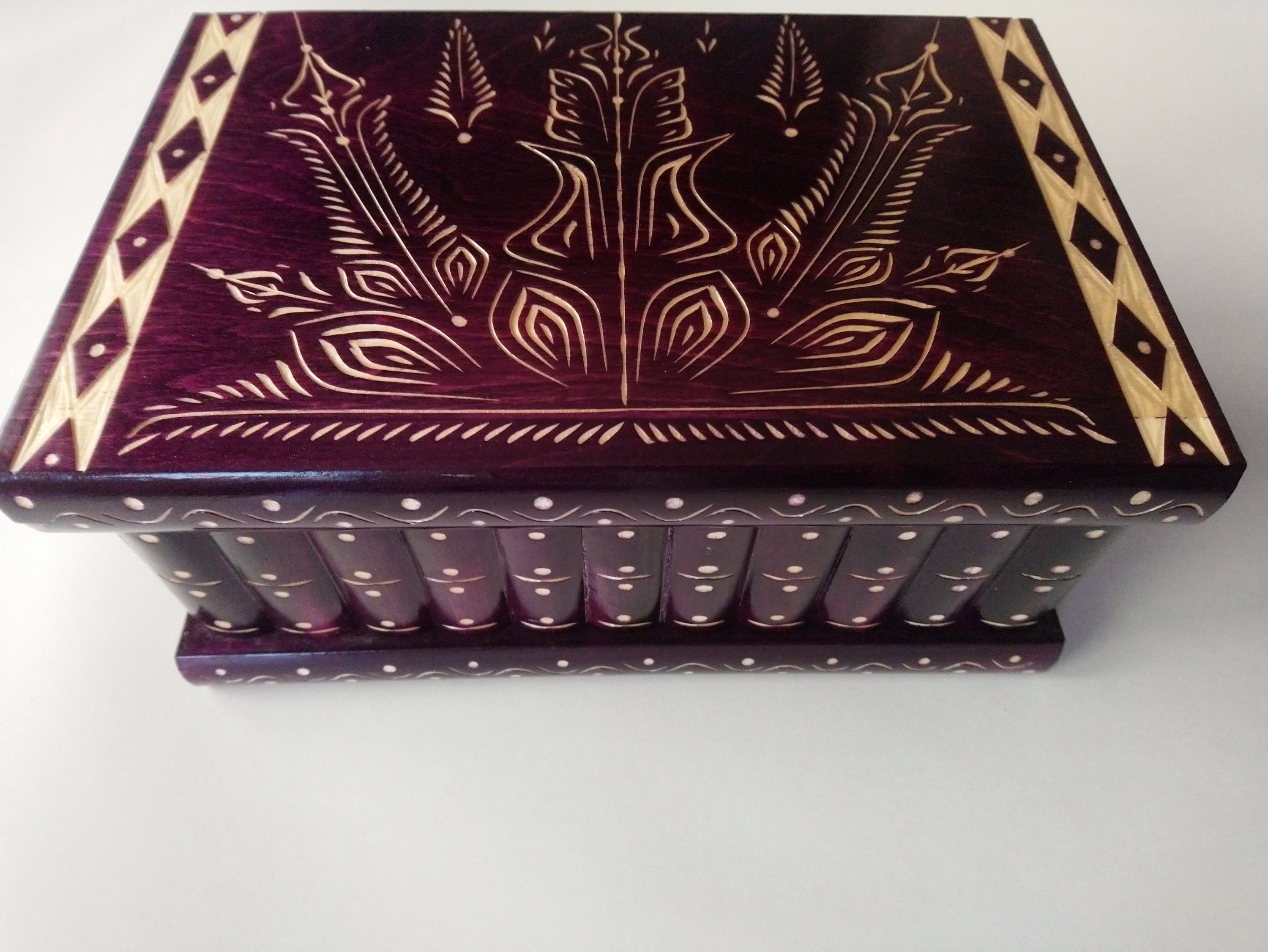 Giant Puzzle Box Huge Magic Box Carved Treasure Wood Jewelry - Etsy