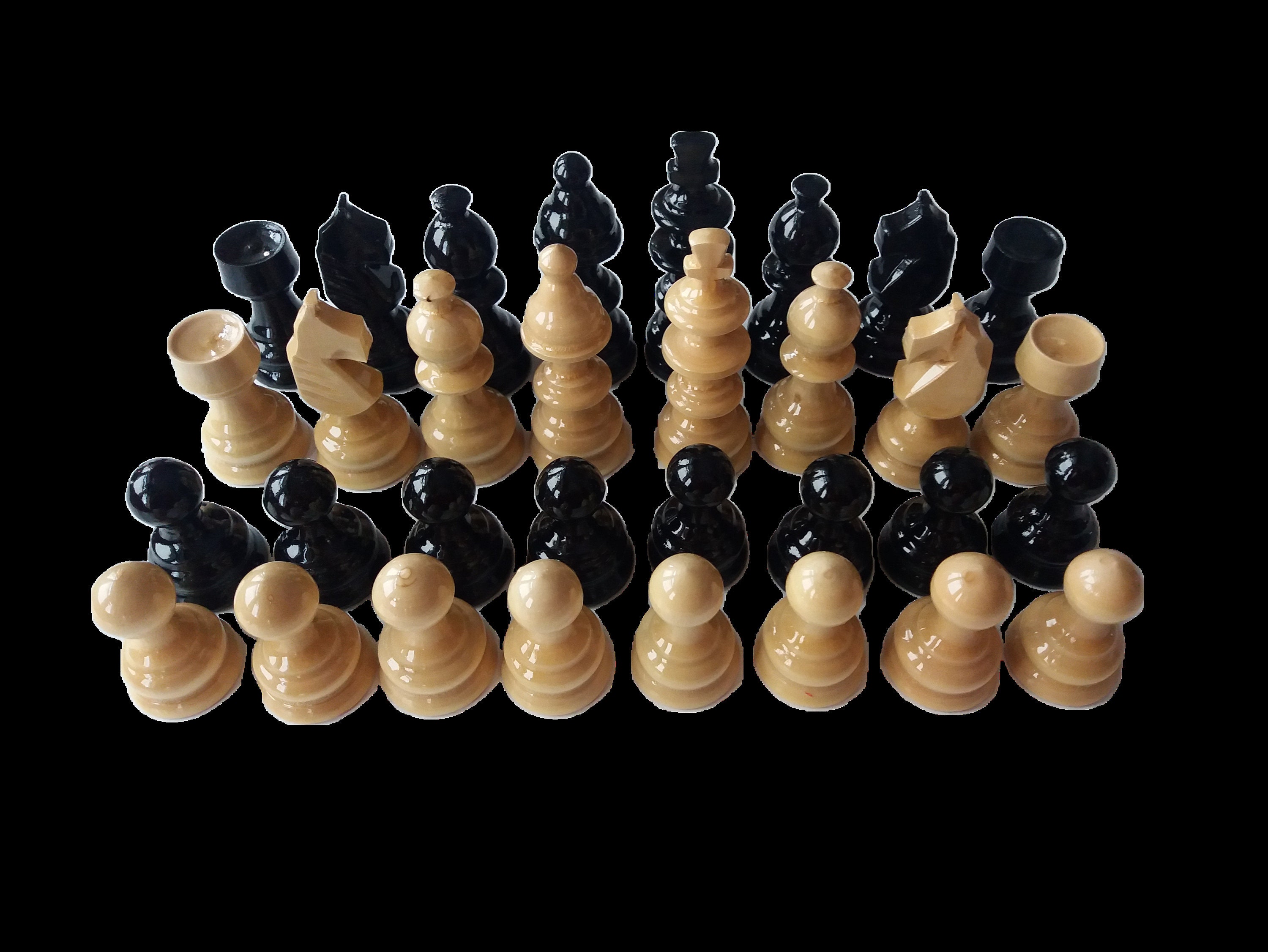 New Chess Pieces Hand Lathed Hazel Wood Chess Piece Set Special Design ...