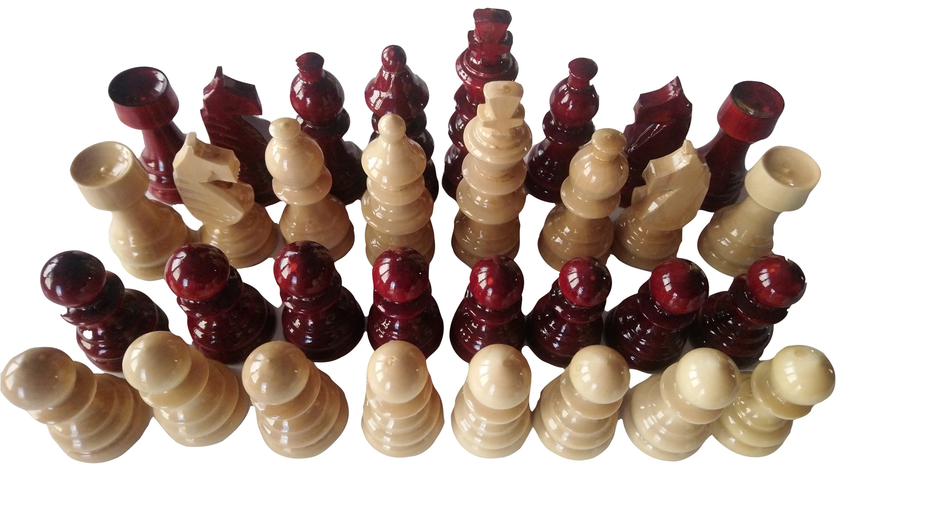 New Chess Pieces Hand Lathed Hazel Wood Chess Piece Set Special Design ...