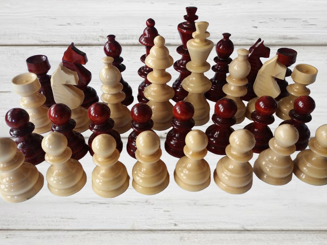 New Chess Pieces Hand Lathed Hazel Wood Chess Piece Set Special Design ...