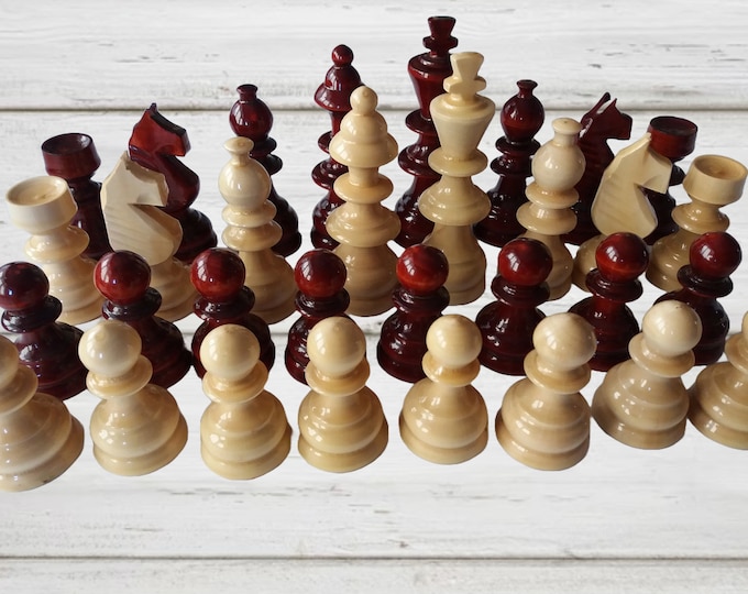 New Chess Pieces Hand Lathed Hazel Wood Chess Piece Set Special Design ...