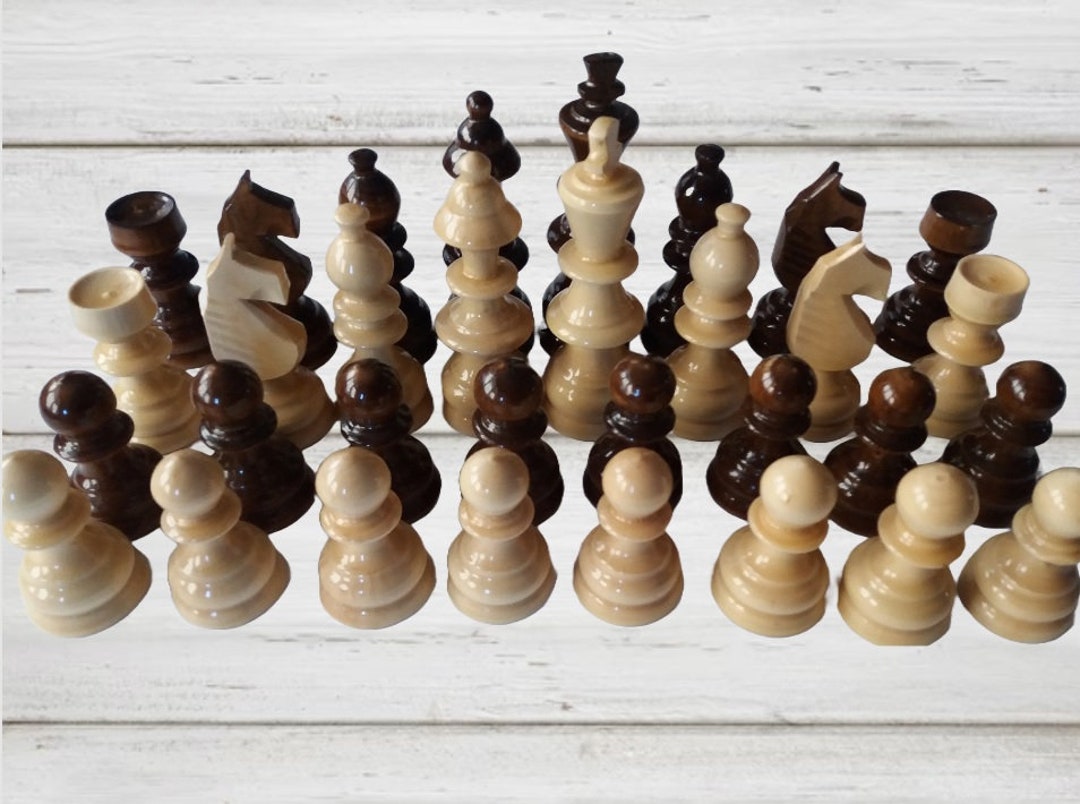 New Chess Pieces Hand Lathed Hazel Wood Chess Piece Set Special Design ...