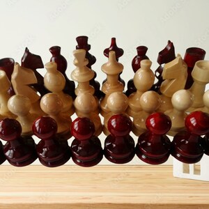 Hand Lathed Hazel Wood Chess Piece Set King 2.24 Inch or 5.7 Cm Red - Etsy