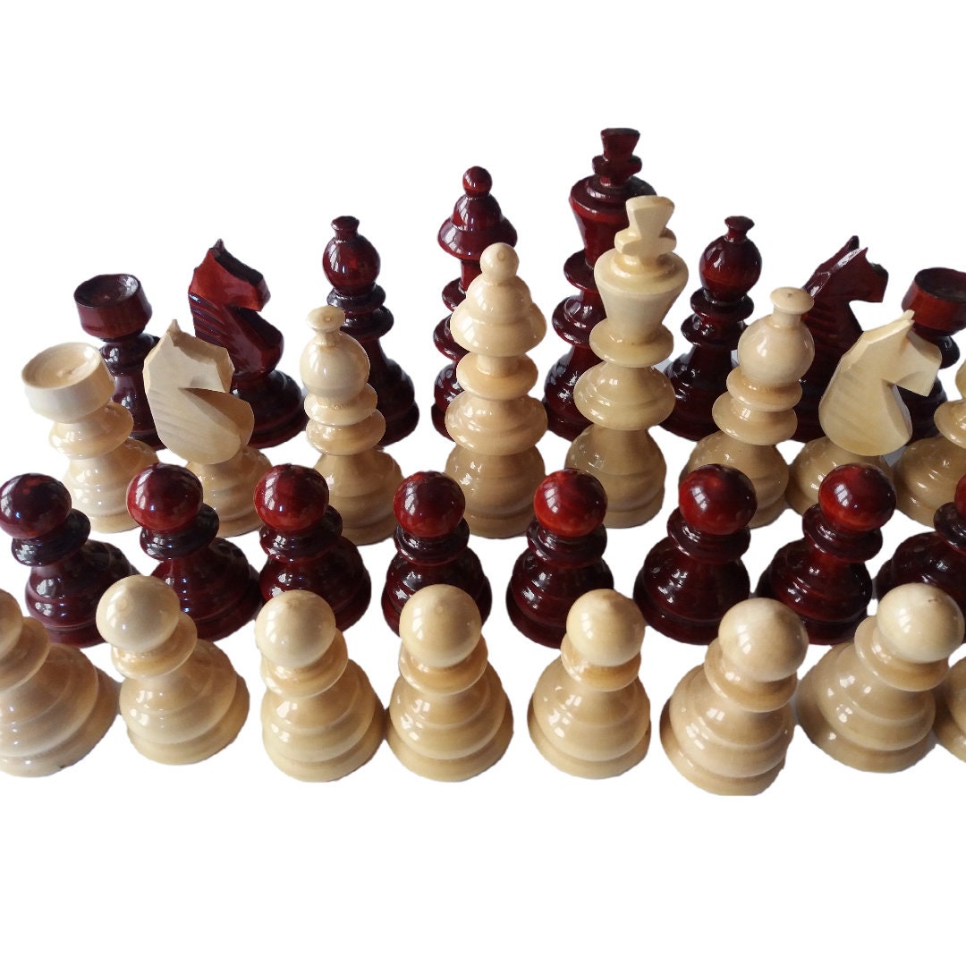 New Chess Pieces Hand Lathed Hazel Wood Chess Piece Set Special Design ...
