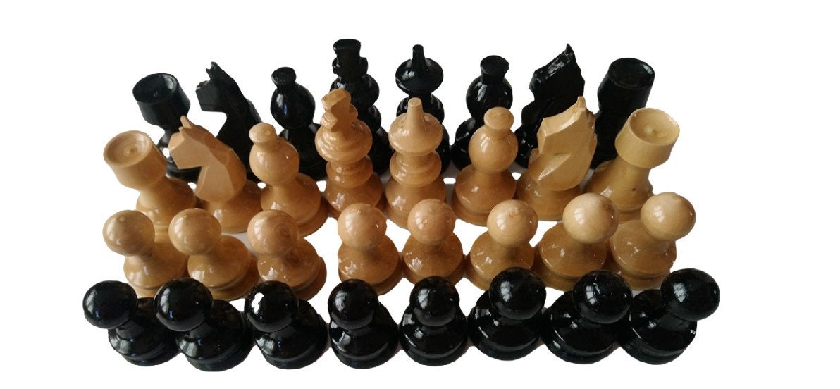 New Chess Pieces Hand Lathed Hazel Wood Chess Piece Set Special Design ...