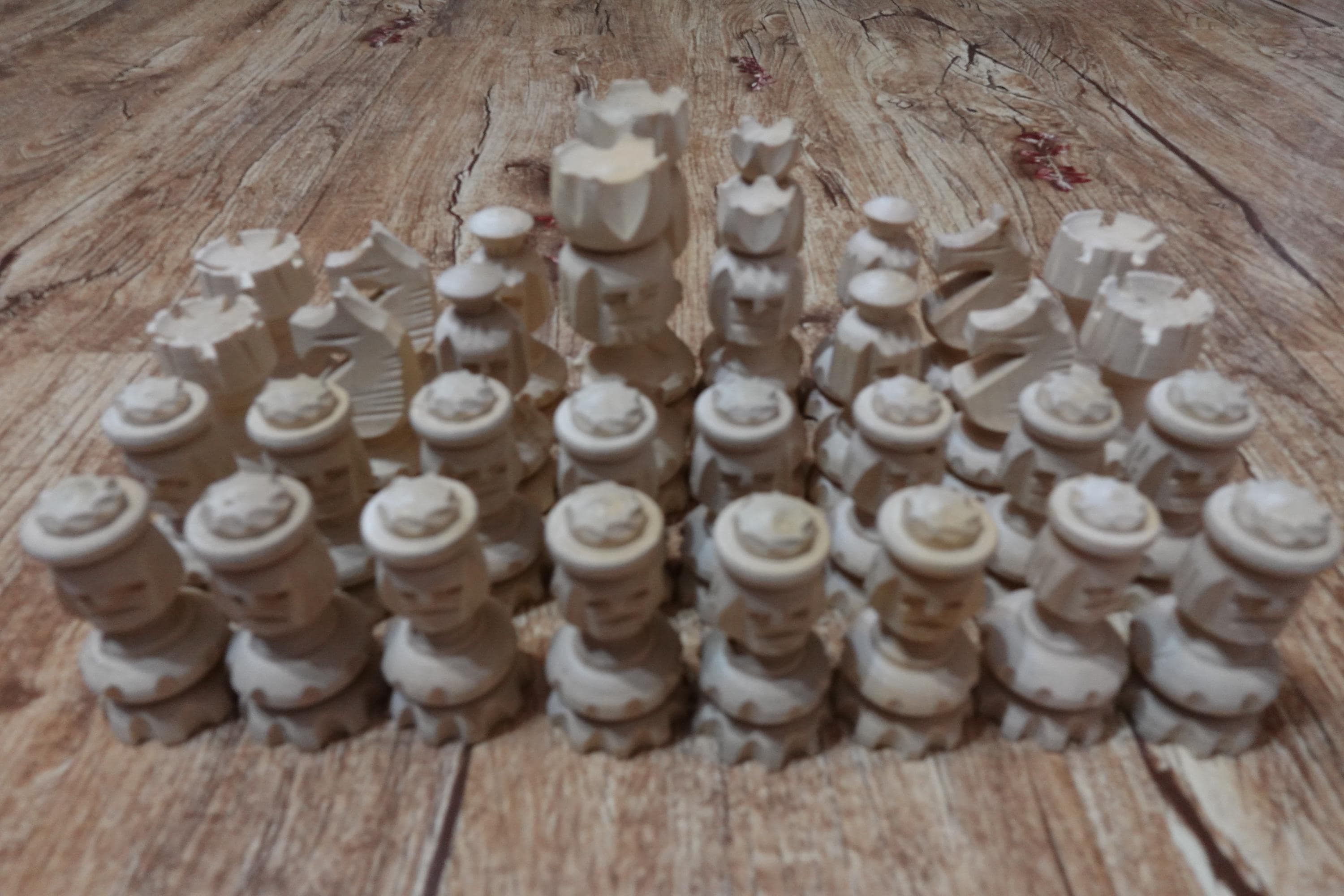 DIY Handcarved and Lathed Unfinished Wooden "soldier" Chess Piece Set ...